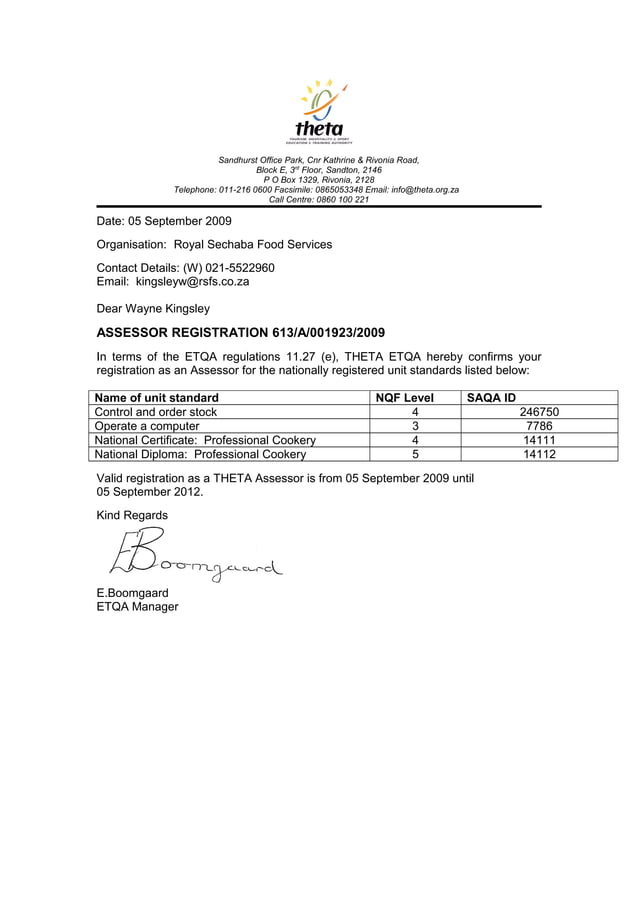 Assessor Registration | DOC