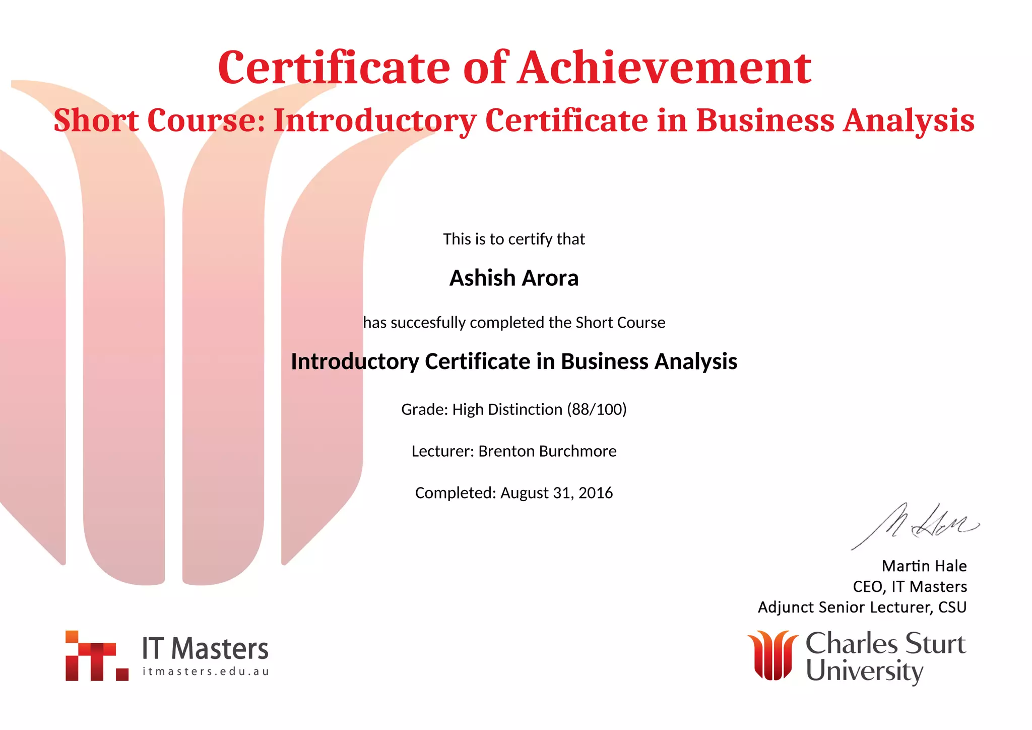 Introductory Certificate in Business Analysis_Certificate of ...