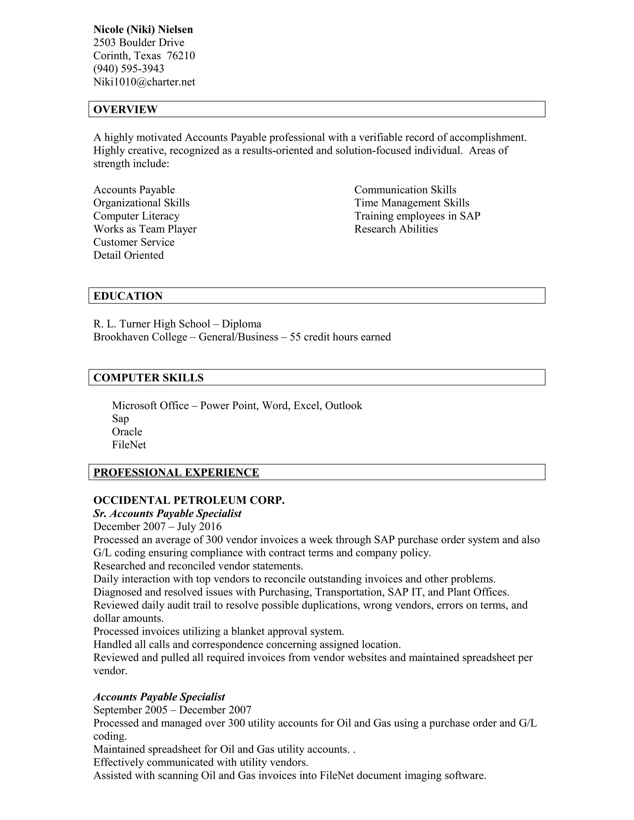 Niki's Resume 9-16 | DOC