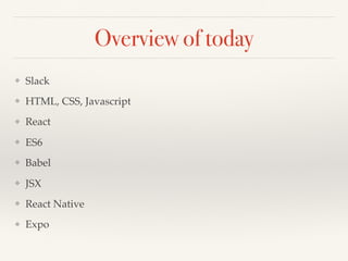 React Native from Scratch | Session 01 | PPT