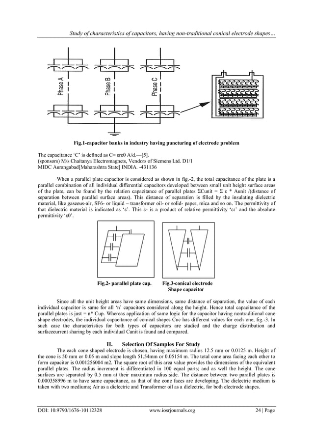 Study of Characteristics of Capacitors, Having Non-Traditional Conical ...