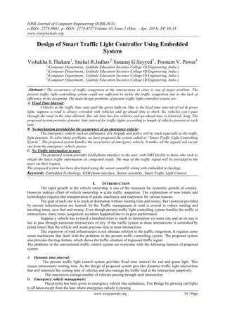 Design of Smart Traffic Light Controller Using Embedded System | PDF