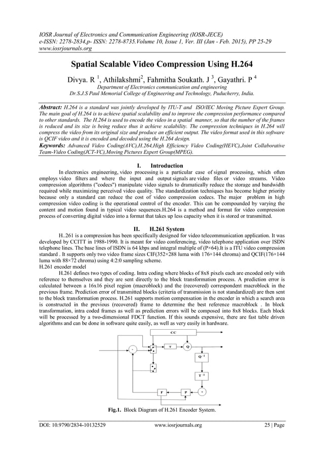 Spatial Scalable Video Compression Using H.264