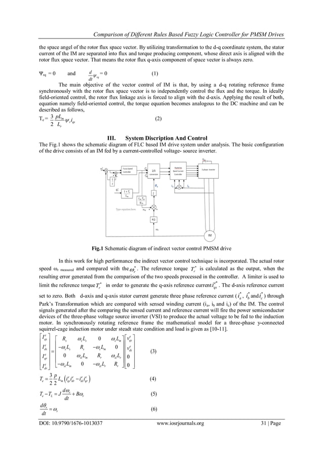 Comparison of Different Rules Based Fuzzy Logic Controller for PMSM Drives | PDF