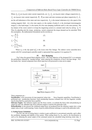Comparison of Different Rules Based Fuzzy Logic Controller for PMSM Drives | PDF