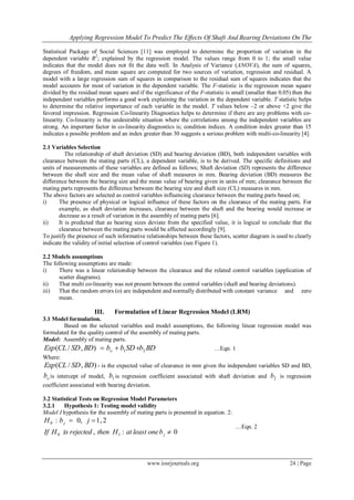 Applying Regression Model to Predict the Effects of Shaft and Bearing Deviations on the ...