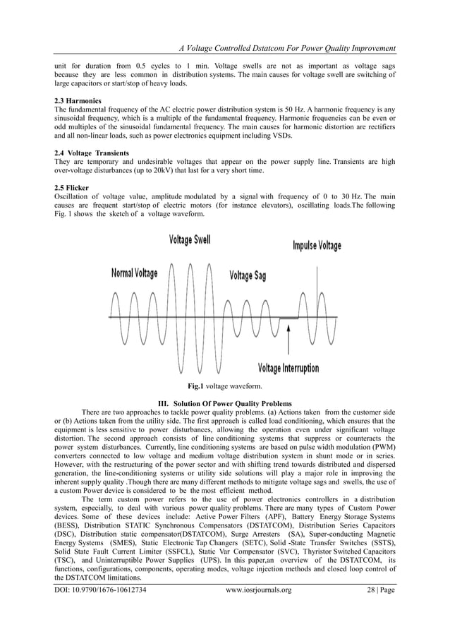 A Voltage Controlled Dstatcom for Power Quality Improvement | PDF