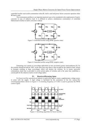 Single Phase Matrix Converter for Input Power Factor Improvement | PDF
