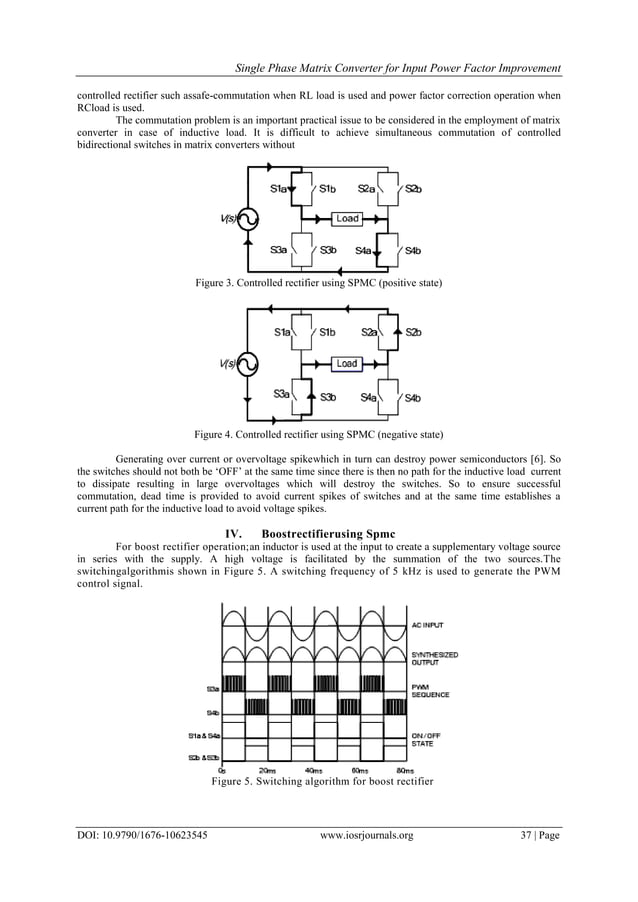 Single Phase Matrix Converter for Input Power Factor Improvement | PDF