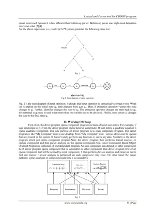 Lexical and Parser tool for CBOOP program | PDF