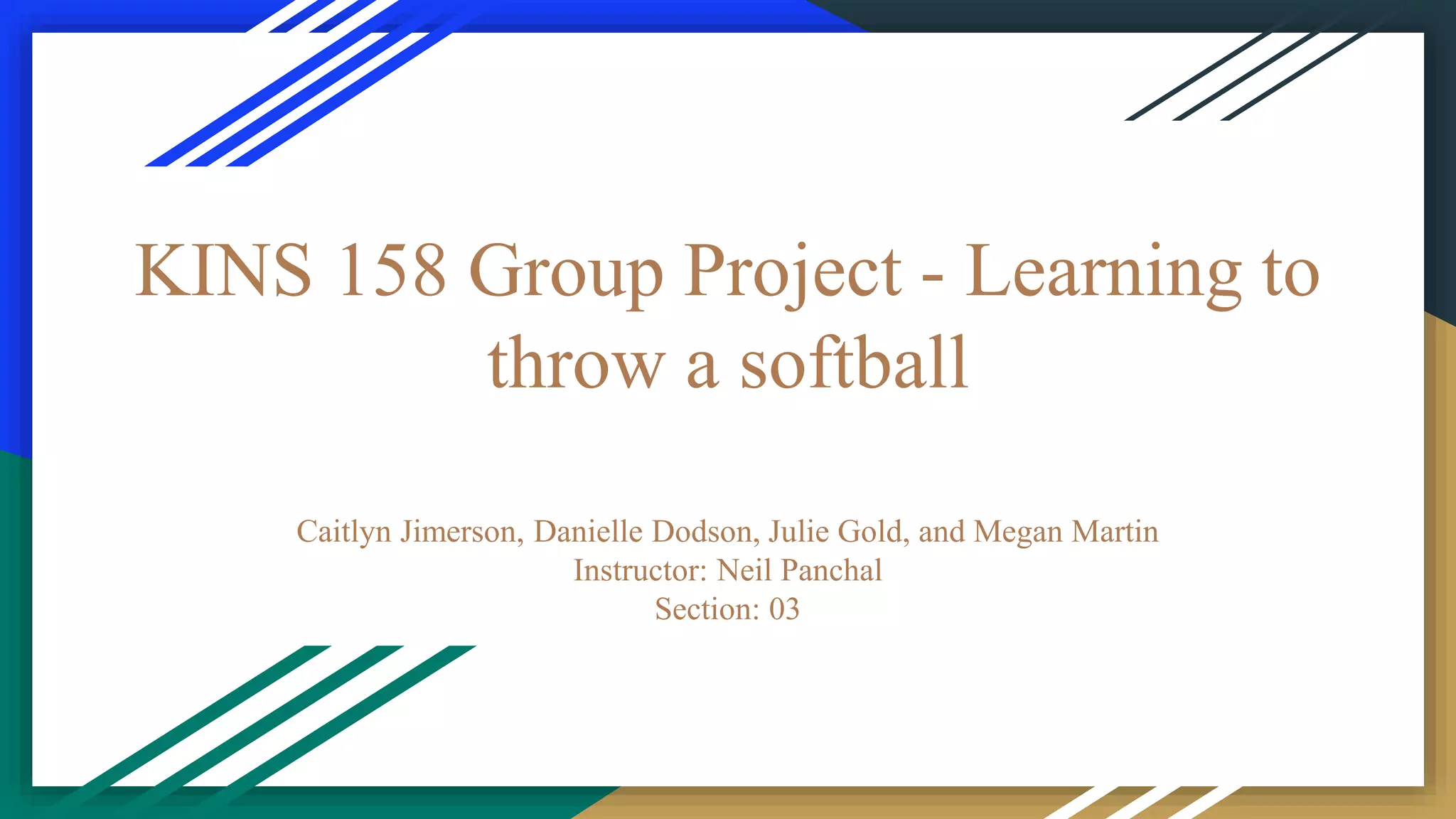 Motor Learning - Softball Pitching Presentation | PPTX