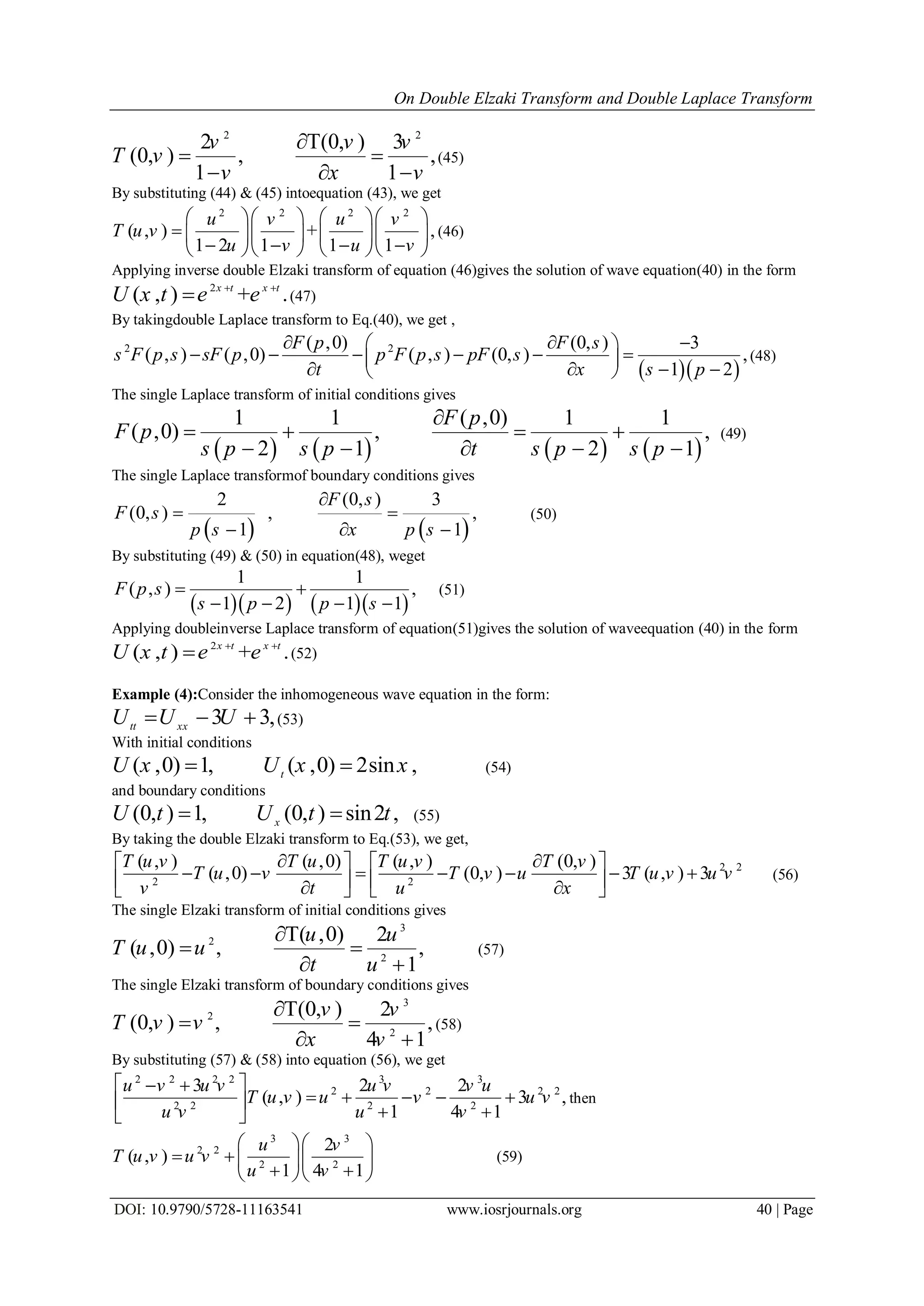 On Double Elzaki Transform and Double Laplace Transform | PDF | Graphics Software | Computer ...