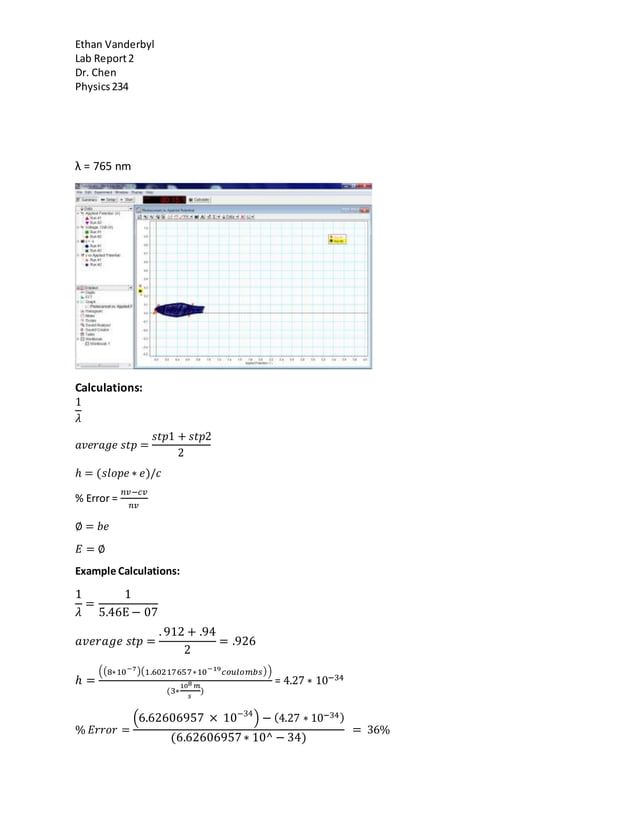 The Photoelectric Effect lab report | DOCX | Physics | Science