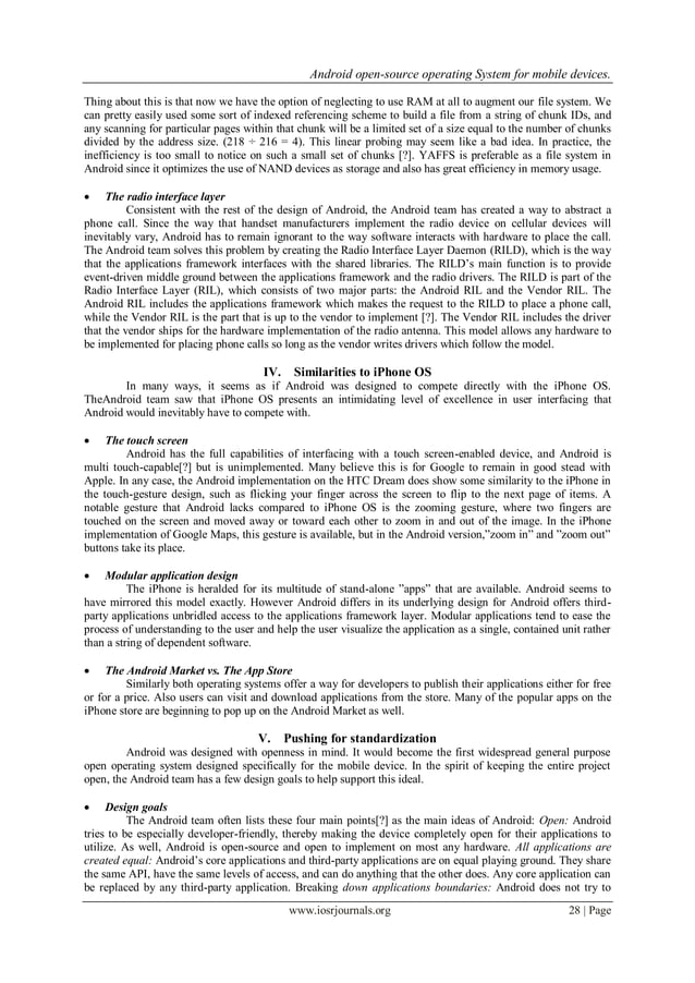 Android open-source operating System for mobile devices | PDF | Operating Systems | Computer ...