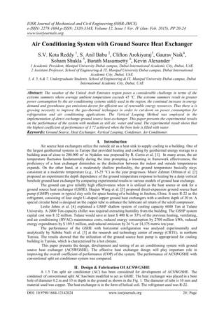 Air Conditioning System with Ground Source Heat Exchanger | PDF