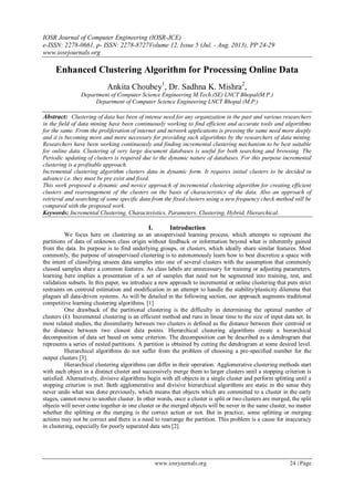 Enhanced Clustering Algorithm for Processing Online Data | PDF