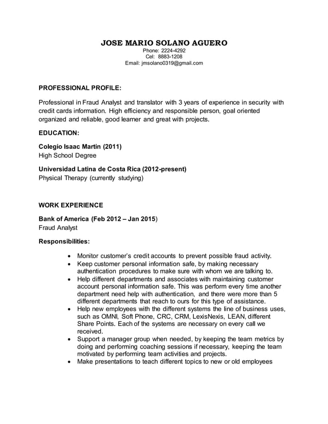 Jose Mario Solano RESUME | PDF | Free Download