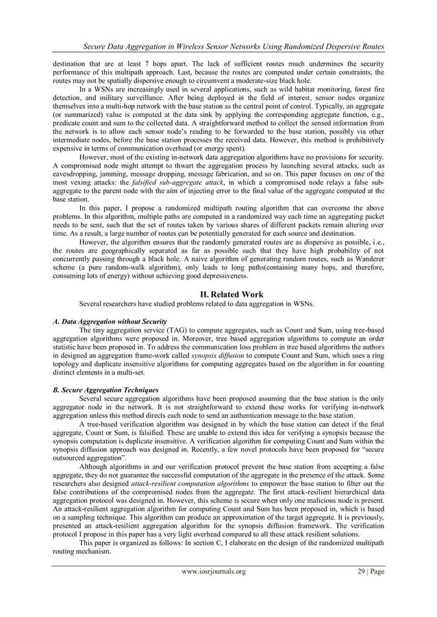 Secure Data Aggregation In Wireless Sensor Networks Using Randomized Dispersive Routes Pdf