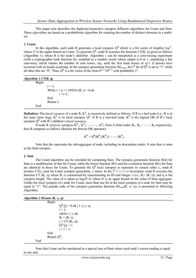 Secure Data Aggregation In Wireless Sensor Networks Using Randomized Dispersive Routes Pdf