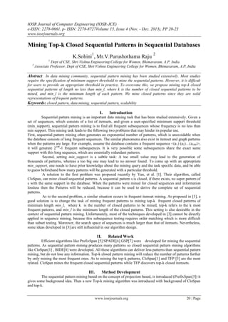 Mining Top-k Closed Sequential Patterns in Sequential Databases | PDF