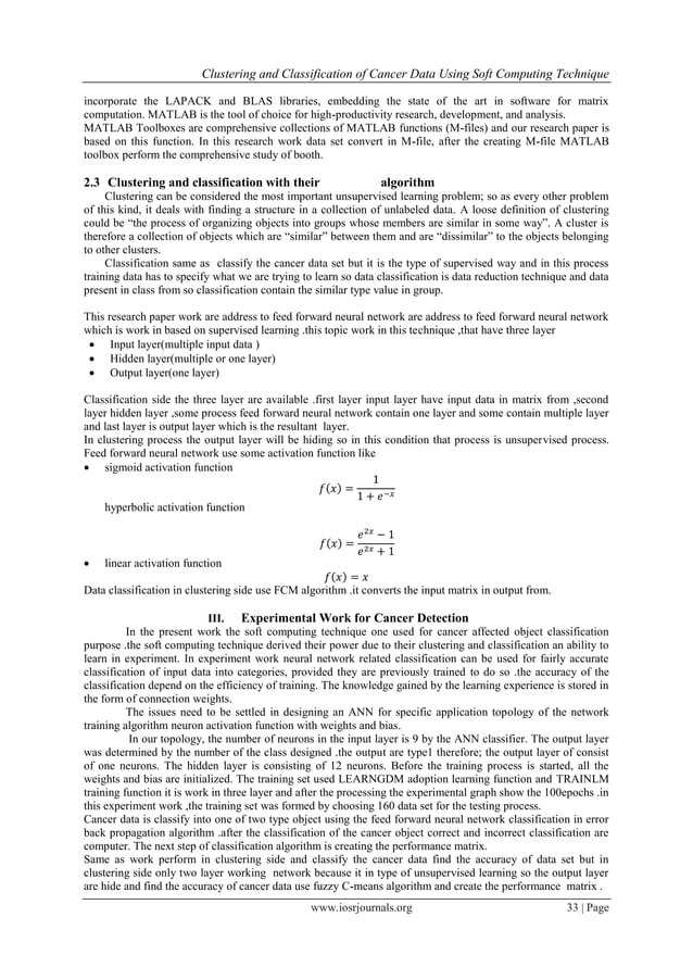 Clustering and Classification of Cancer Data Using Soft Computing Technique | PDF