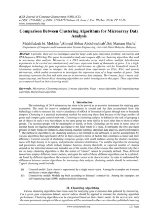 Comparison Between Clustering Algorithms for Microarray Data Analysis | PDF