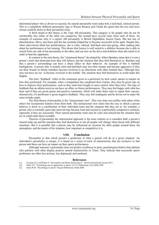 Relation between Physical Personality and Sports | PDF