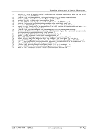 Broadcast Management in Nigeria: The systems approach as an imperative ...