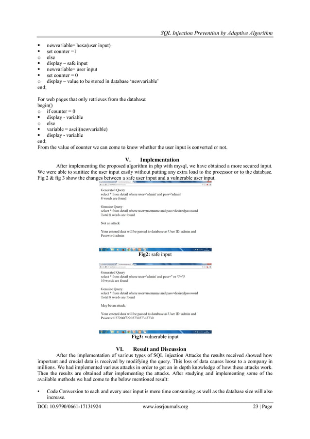 SQL Injection Prevention by Adaptive Algorithm | PDF | Databases | Computer Software and ...