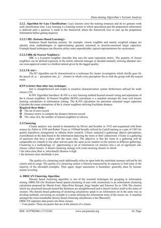 Data mining Algorithm’s Variant Analysis | PDF