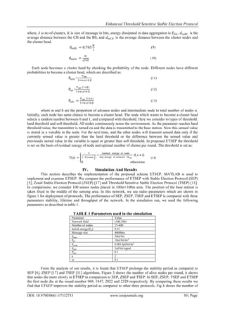 Enhanced Threshold Sensitive Stable Election Protocol | PDF