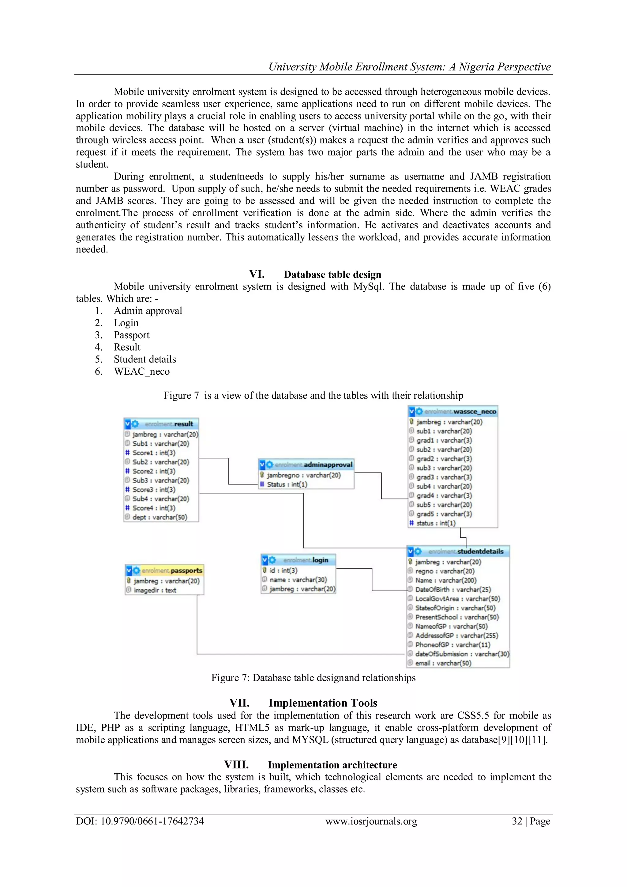 University Mobile Enrollment System: A Nigeria Perspective | PDF