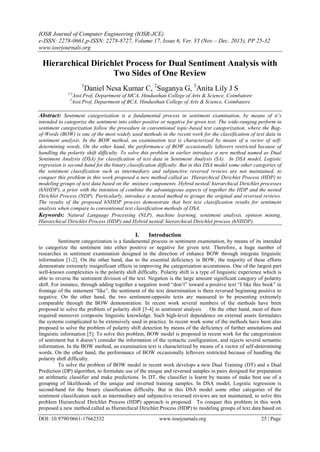 Hierarchical Dirichlet Process for Dual Sentiment Analysis with Two Sides of One Review | PDF
