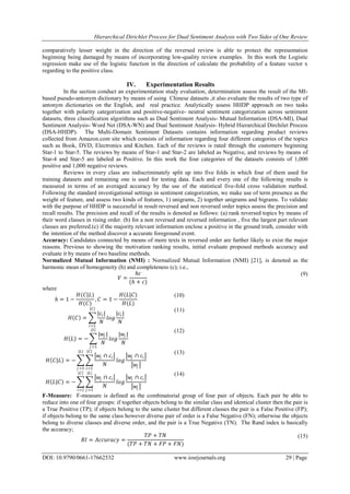 Hierarchical Dirichlet Process for Dual Sentiment Analysis with Two Sides of One Review | PDF
