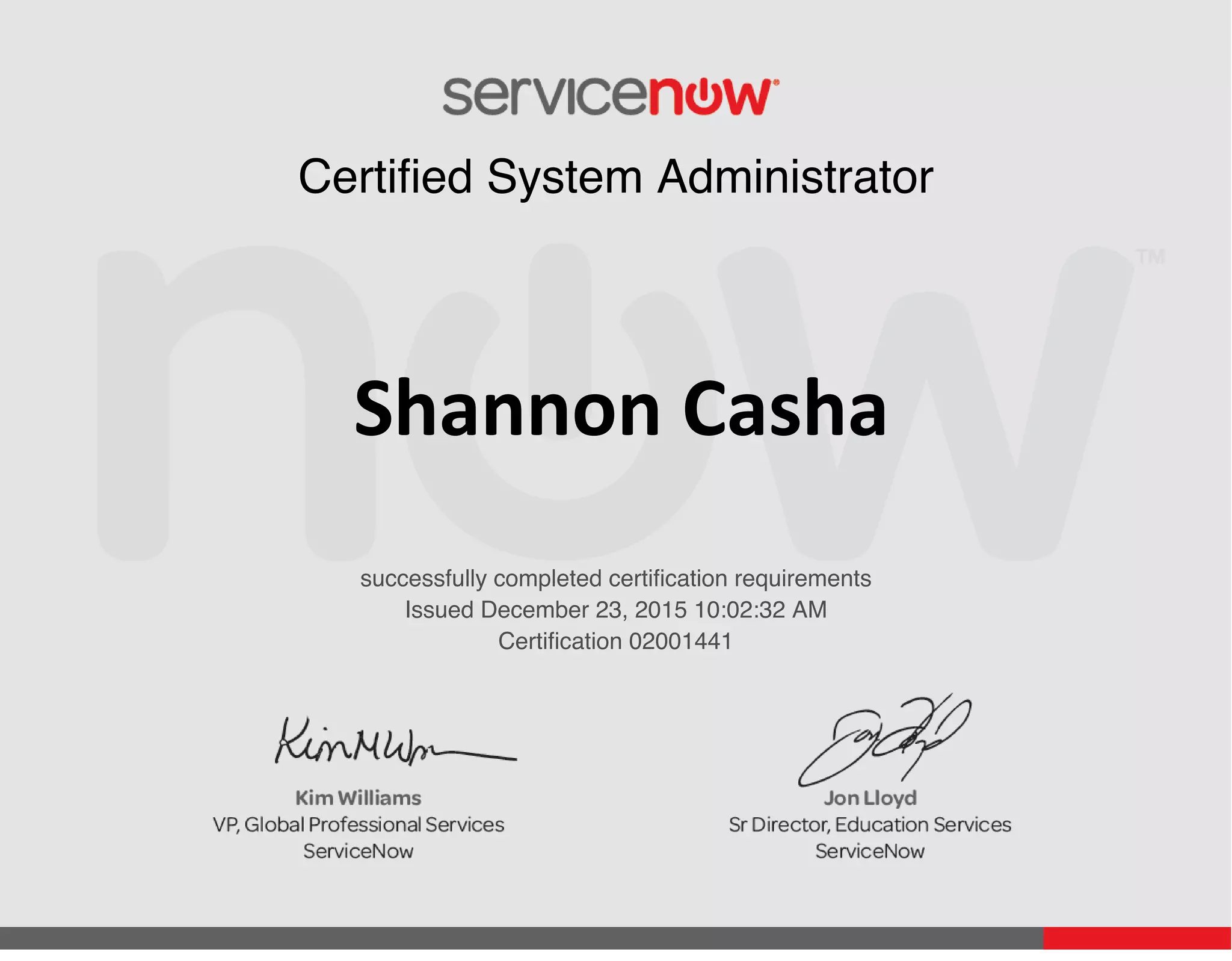 ServiceNowCSA_Shannon Casha | PDF