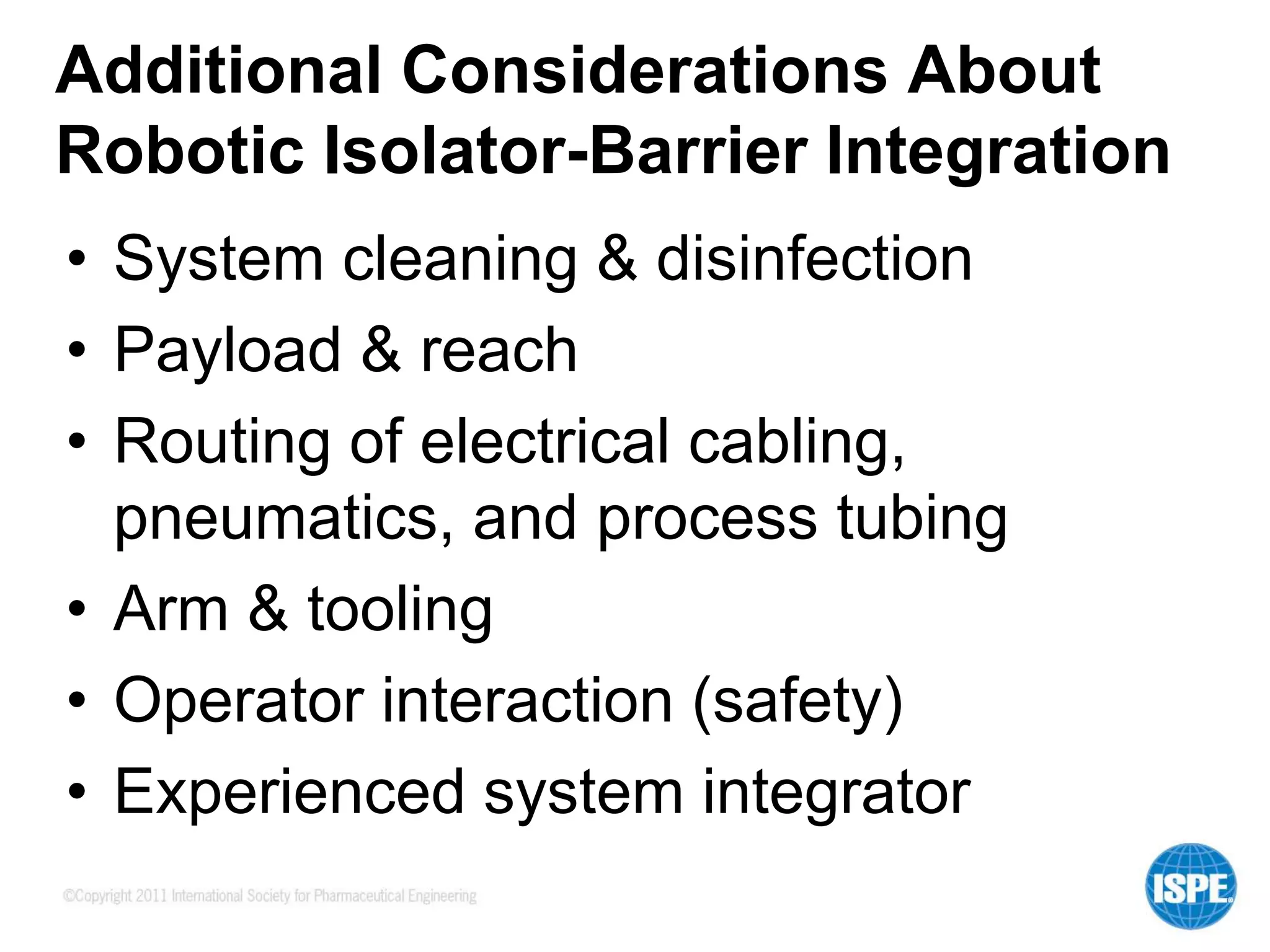 Isolator-Barrier Integrated Robotics | PPTX