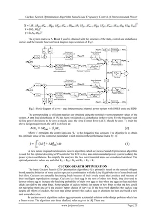 Cuckoo Search Optimization Algorithm based Load Frequency Control of Interconnected Power ...