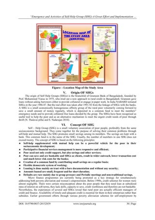 “Emergence and Activities of Self-Help Group (SHG)-A Great Effort and ...