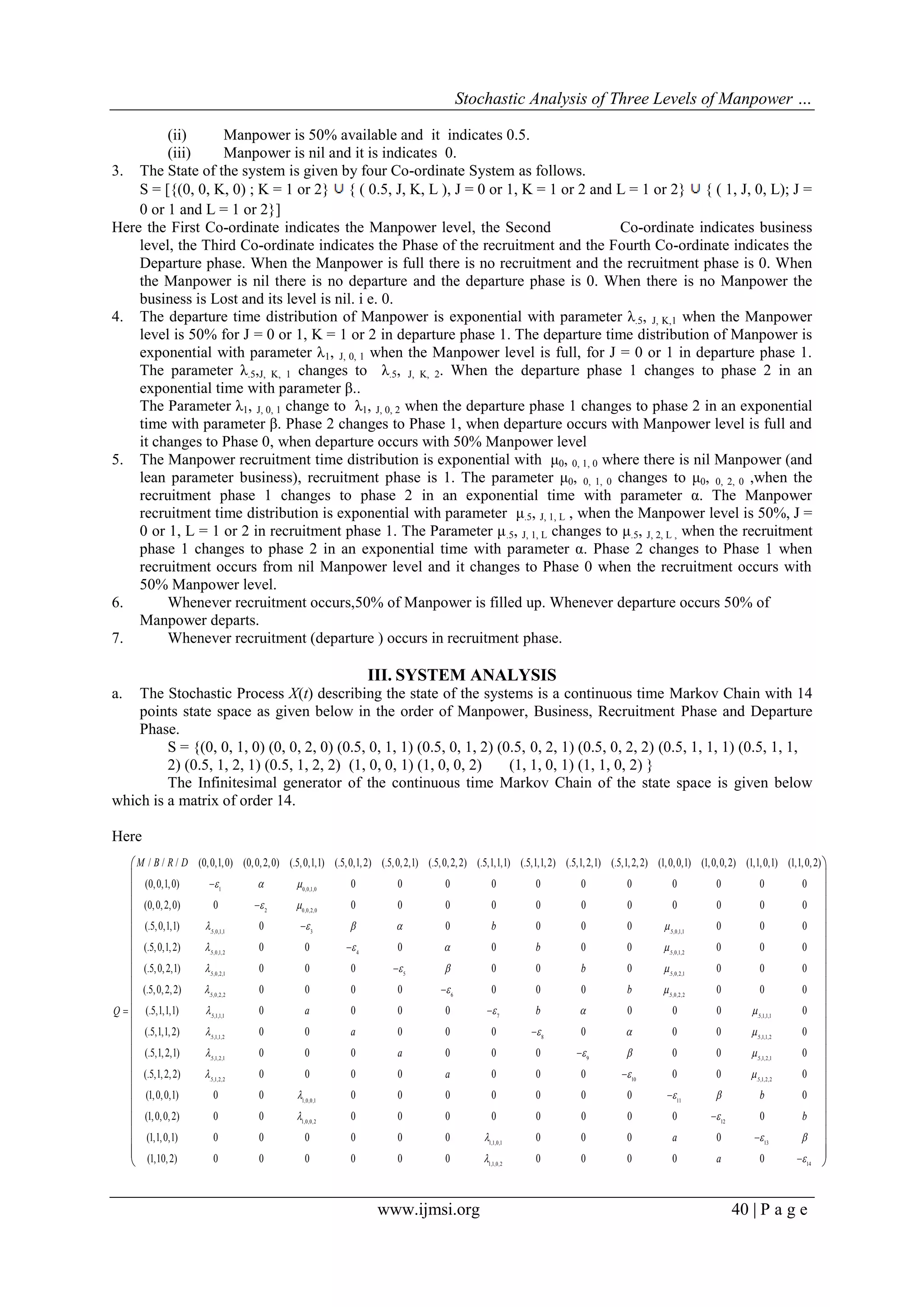 Stochastic Analysis of Three Levels of Manpower System with Recruitment and Departure Affecting ...