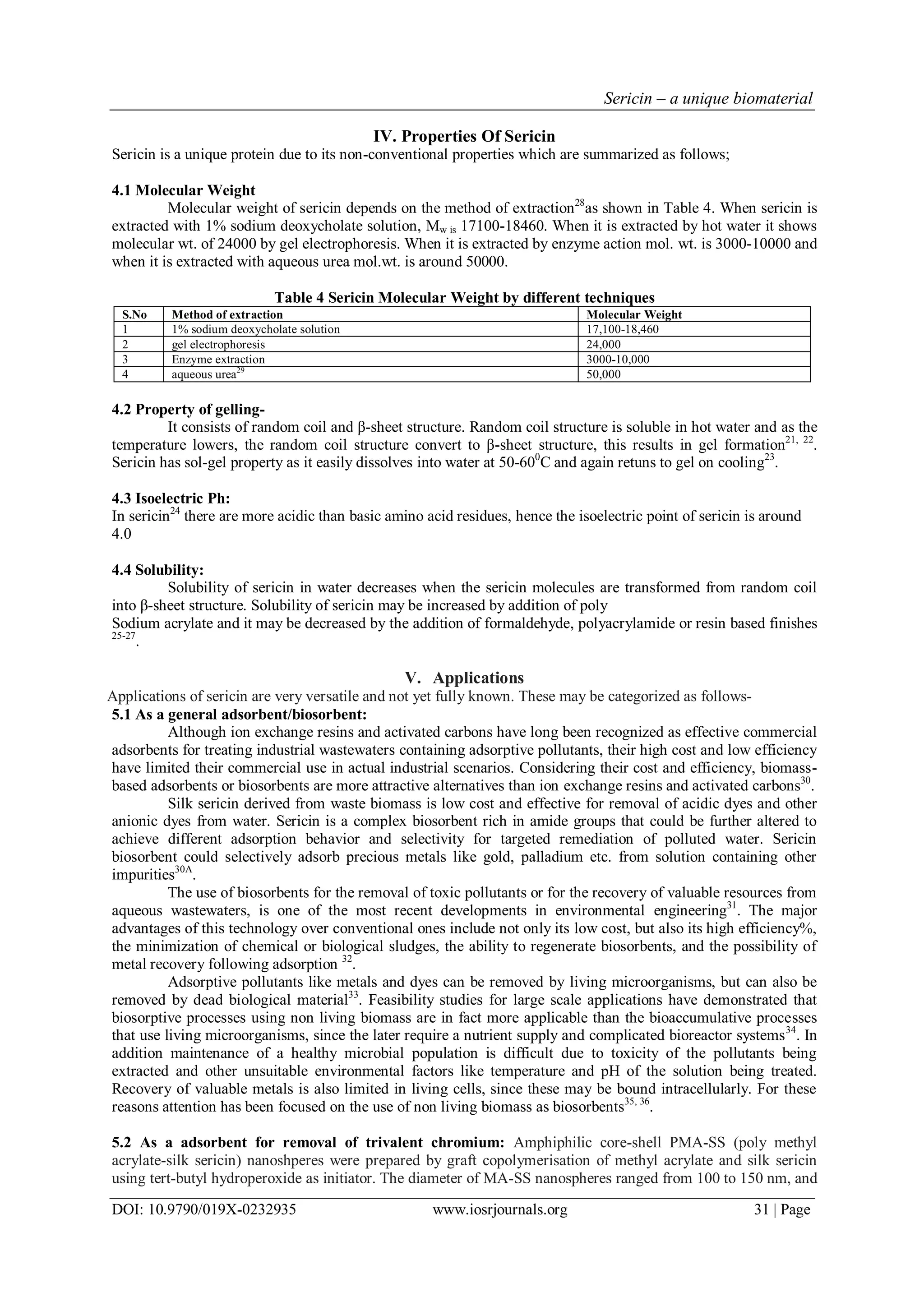 Sericin – A Unique Biomaterial | PDF