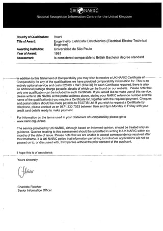 NARIC UK Recognition of Academic Titles | PDF