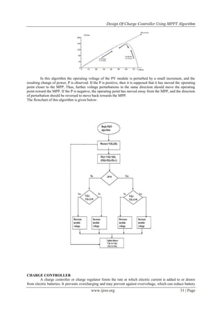 Design Of Charge Controller Using MPPT Algorithm | PDF | Physics | Science
