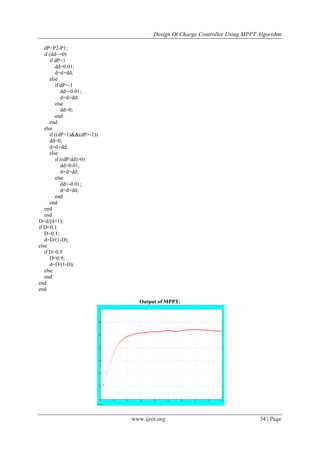 Design Of Charge Controller Using MPPT Algorithm | PDF | Physics | Science