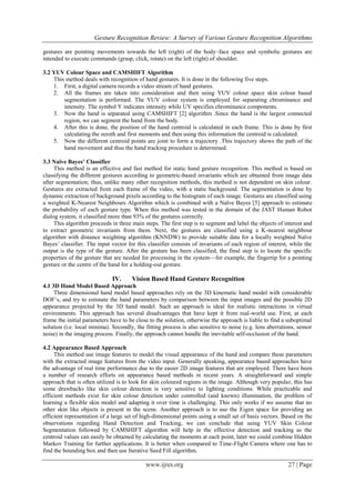 Gesture Recognition Review: A Survey of Various Gesture Recognition Algorithms | PDF