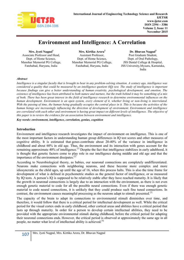 14. ENVIRONMENT & INTELLIGENCE | PDF
