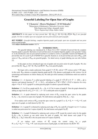 Graceful Labeling For Open Star of Graphs | PDF | Physics | Science