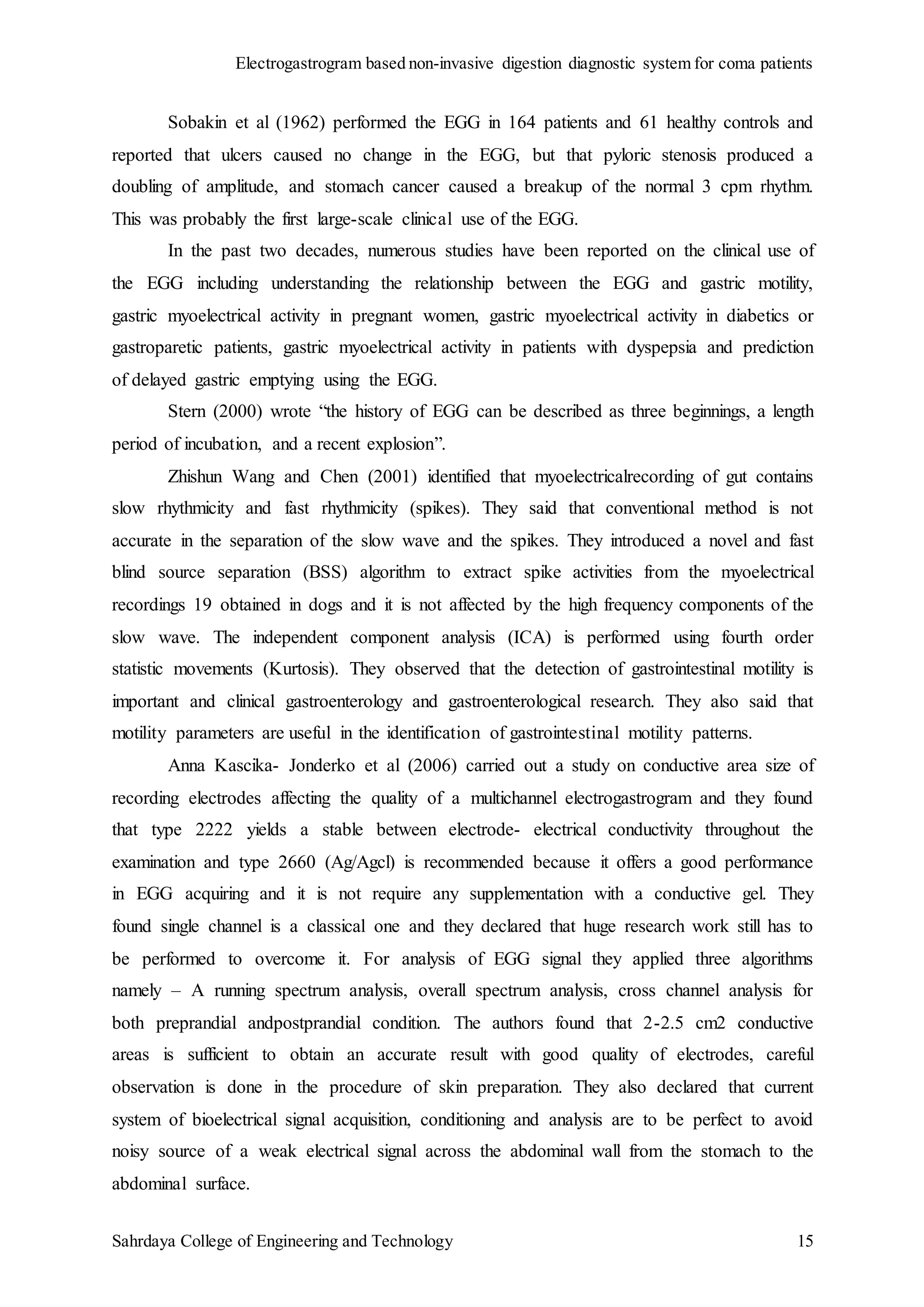 Electrogastrogram based digestion detection system for coma patients | DOCX