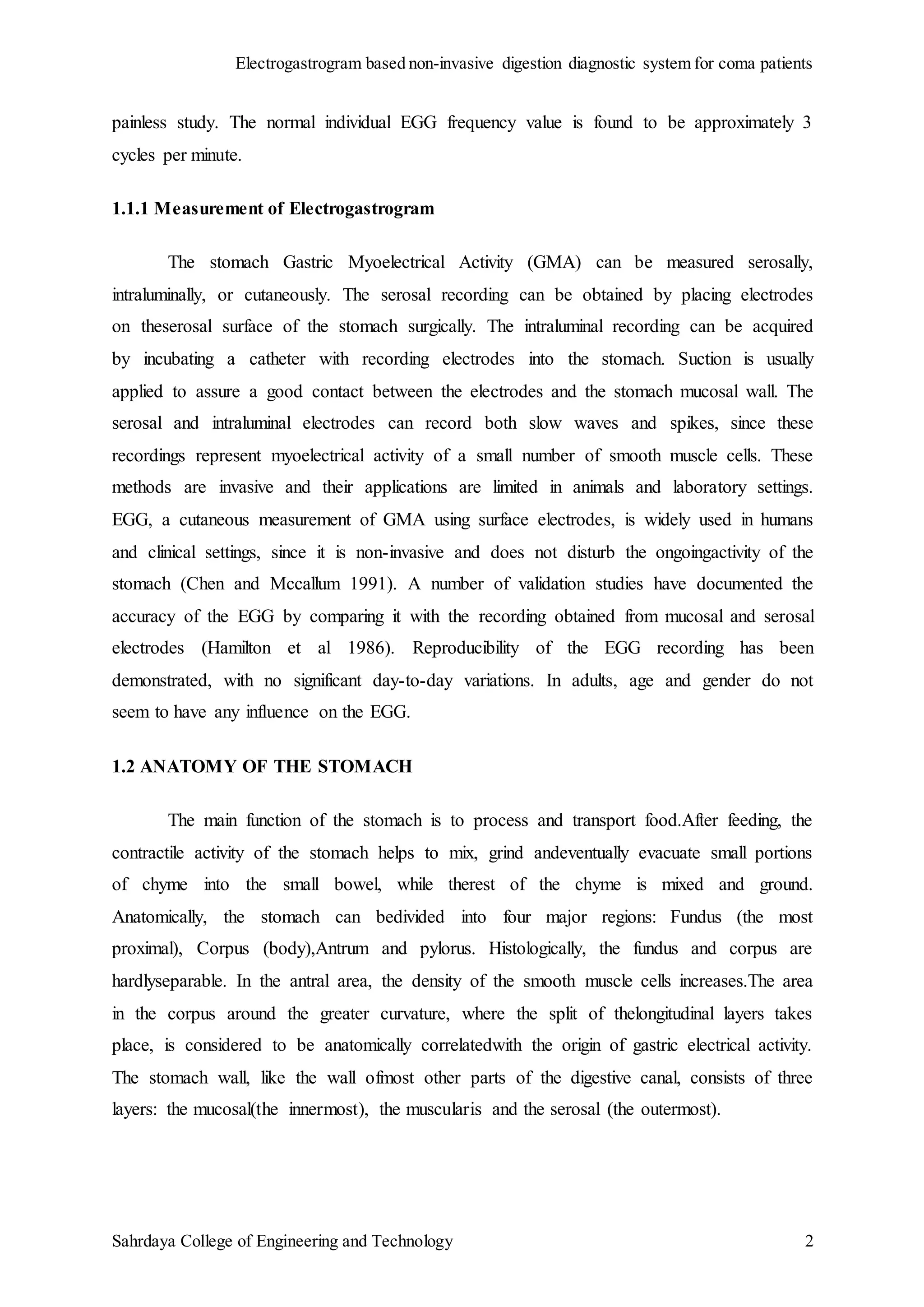 Electrogastrogram based digestion detection system for coma patients | DOCX