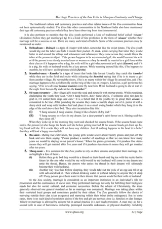 Marriage Practices of the Zou Tribe in Manipur-Continuity and Change | PDF
