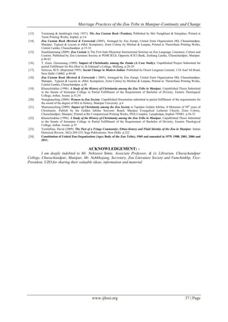 Marriage Practices of the Zou Tribe in Manipur-Continuity and Change | PDF
